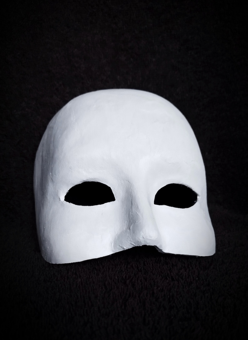 Plain White Mask Half Face - Etsy