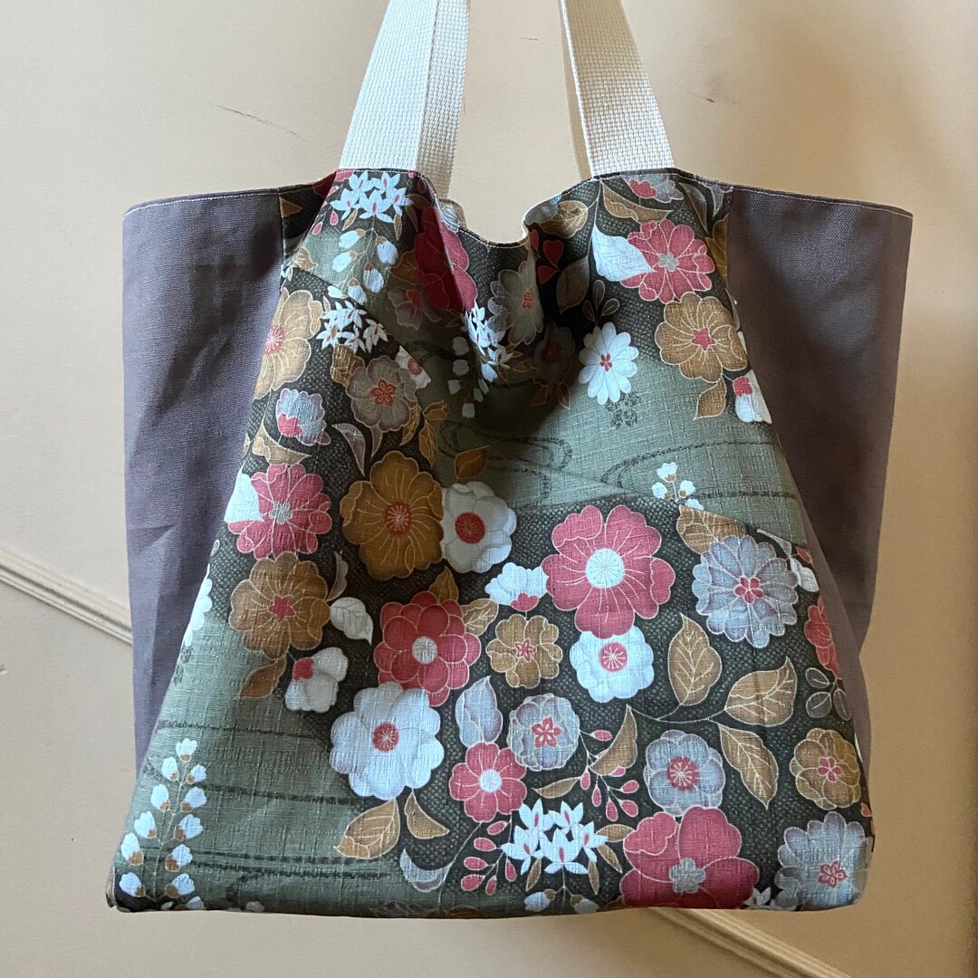 Large MACHA Tote Bag in Japanese Fabric With Green - Etsy
