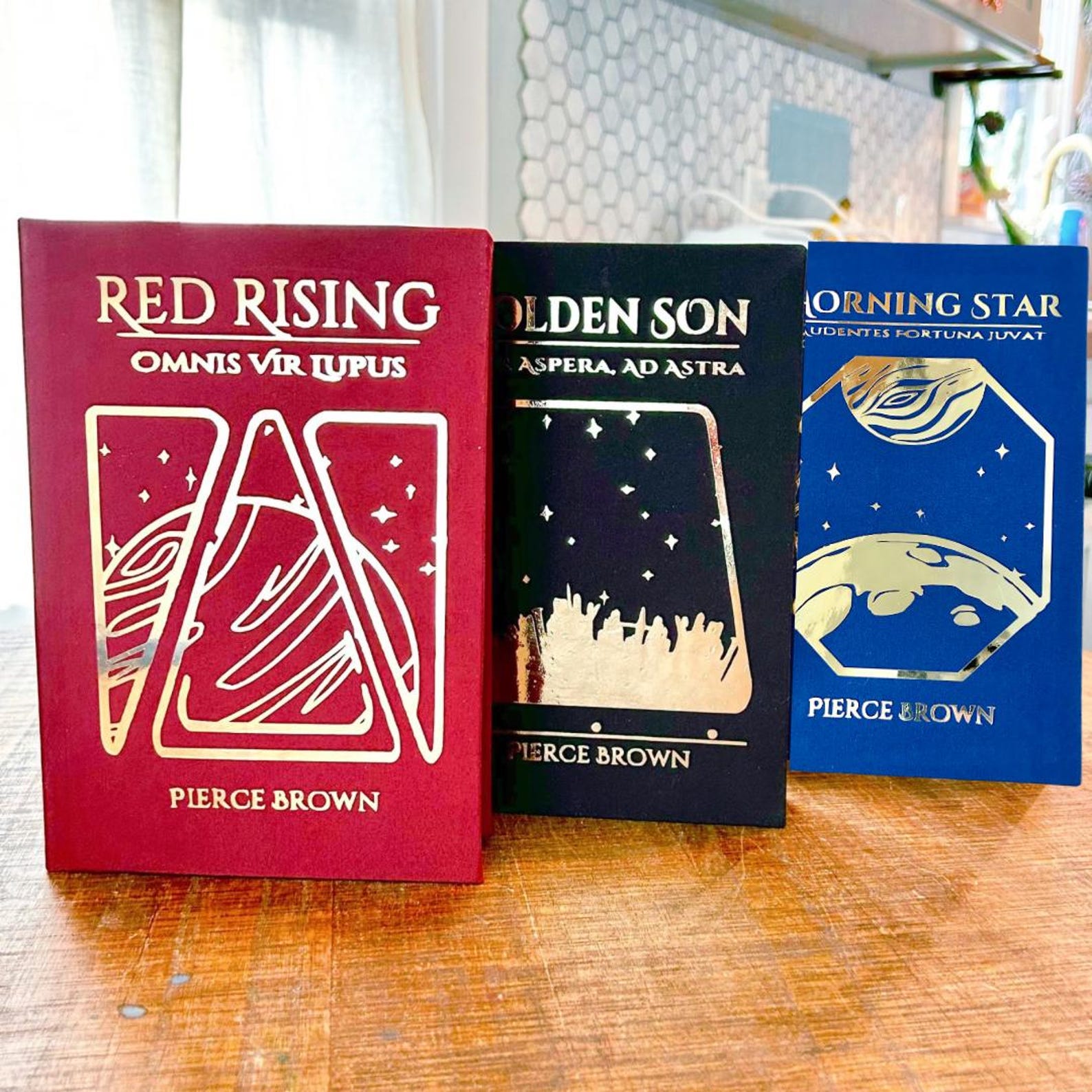 Red Rising Trilogy by Pierce Brown, Handmade Hardcover Deluxe Edition ...