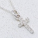 Small Cross Necklace, Tiny Sterling Silver Cross With Crystal Gems ...
