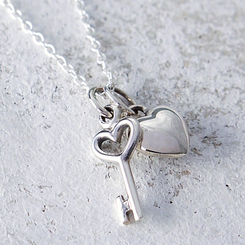 Heart Key Necklace - Etsy
