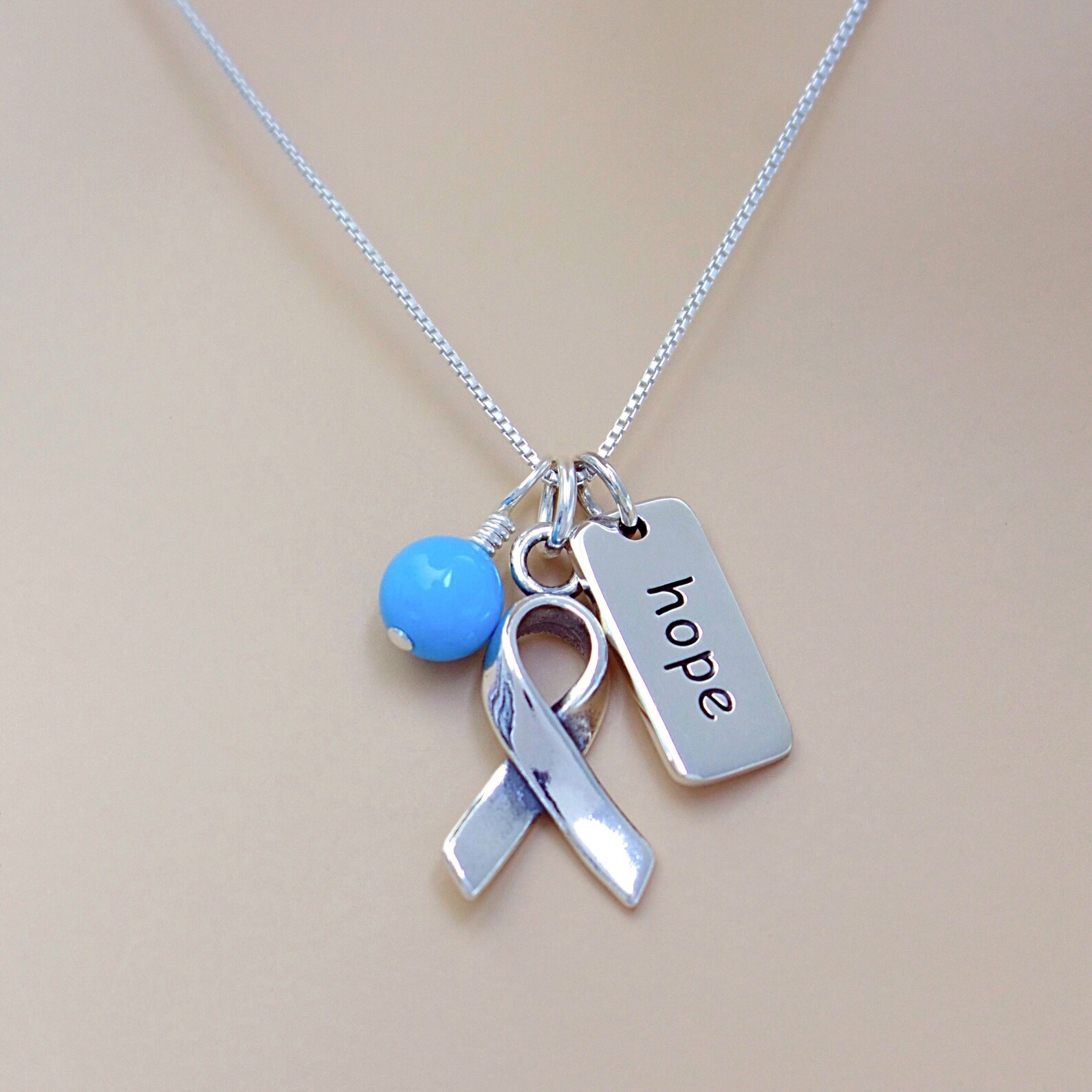 Prostate Cancer Sterling Silver Awareness Necklace Thyroid - Etsy