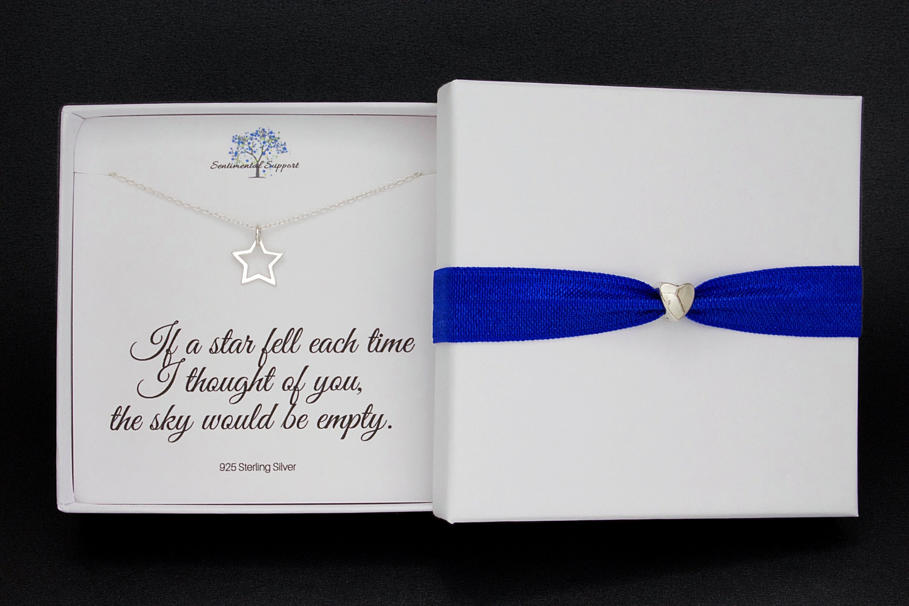 Sterling Silver Star Pendant Outline Necklace Patriotic Star - Etsy