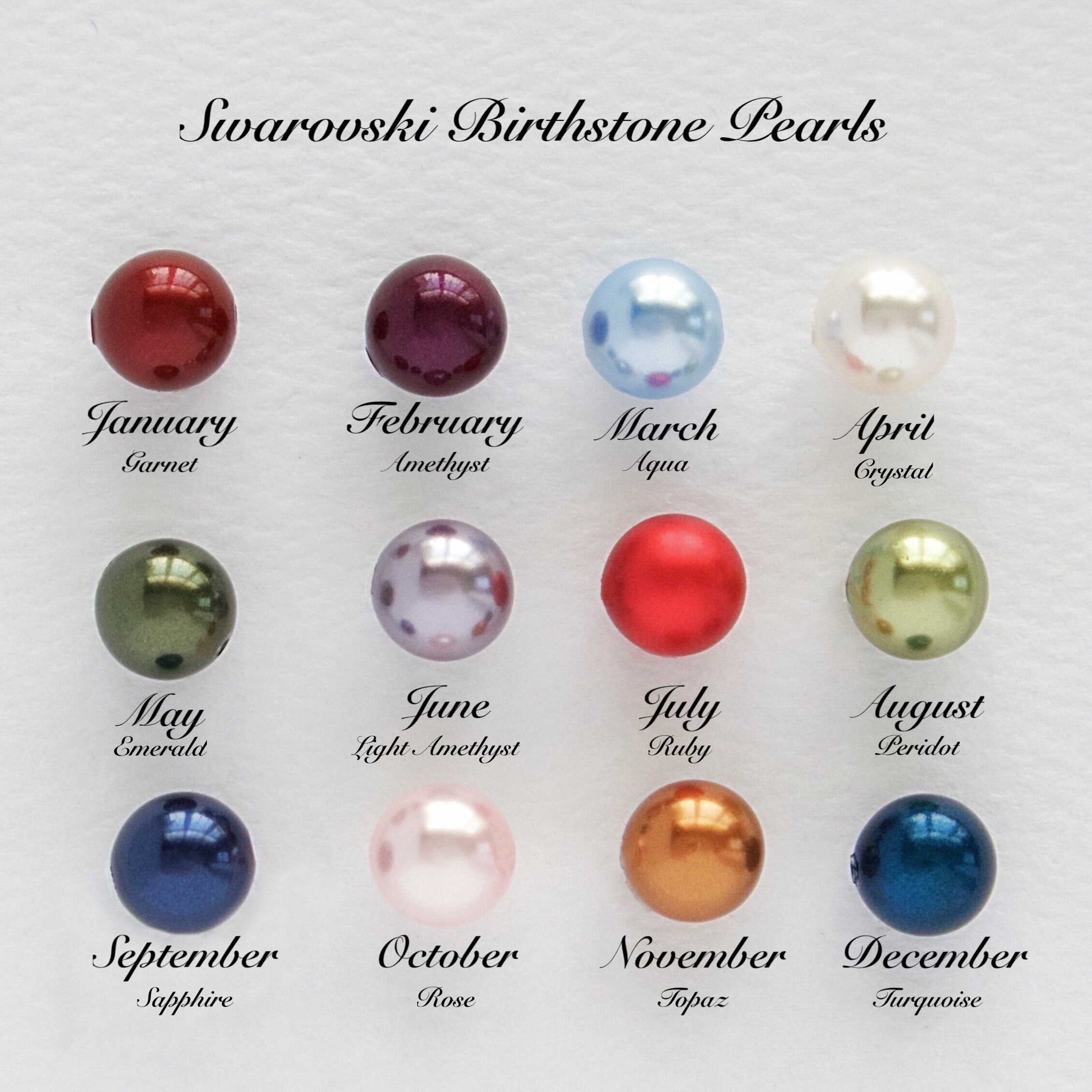 Leaf Outline and Swarovski Birthstone Pearl Sterling Silver | Etsy