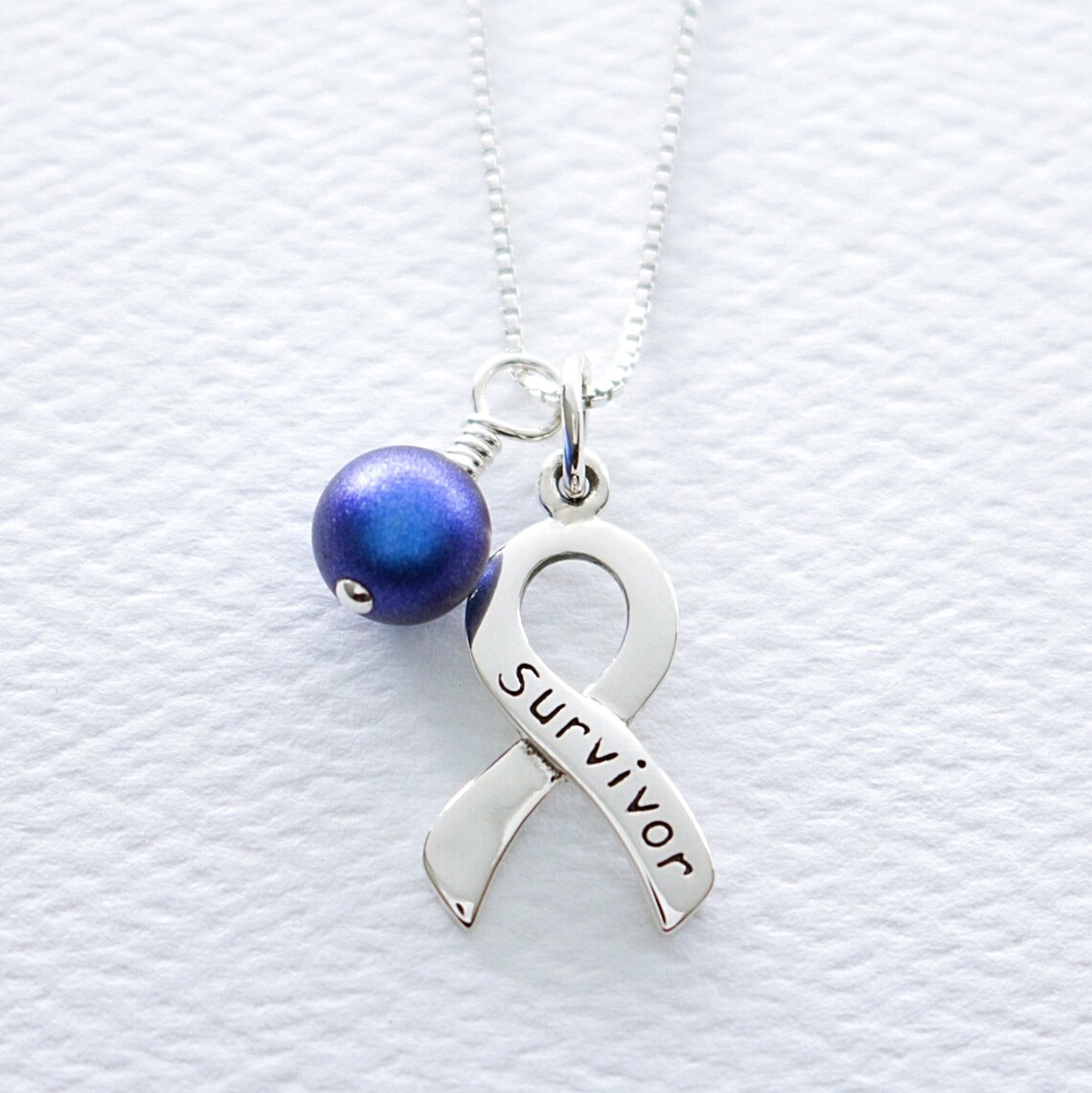 Colon Cancer Sterling Silver Awareness Necklace Colorectal - Etsy