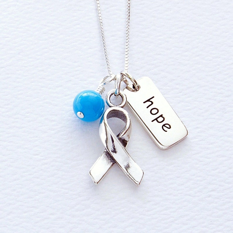 Prostate Cancer Sterling Silver Awareness Necklace Thyroid - Etsy