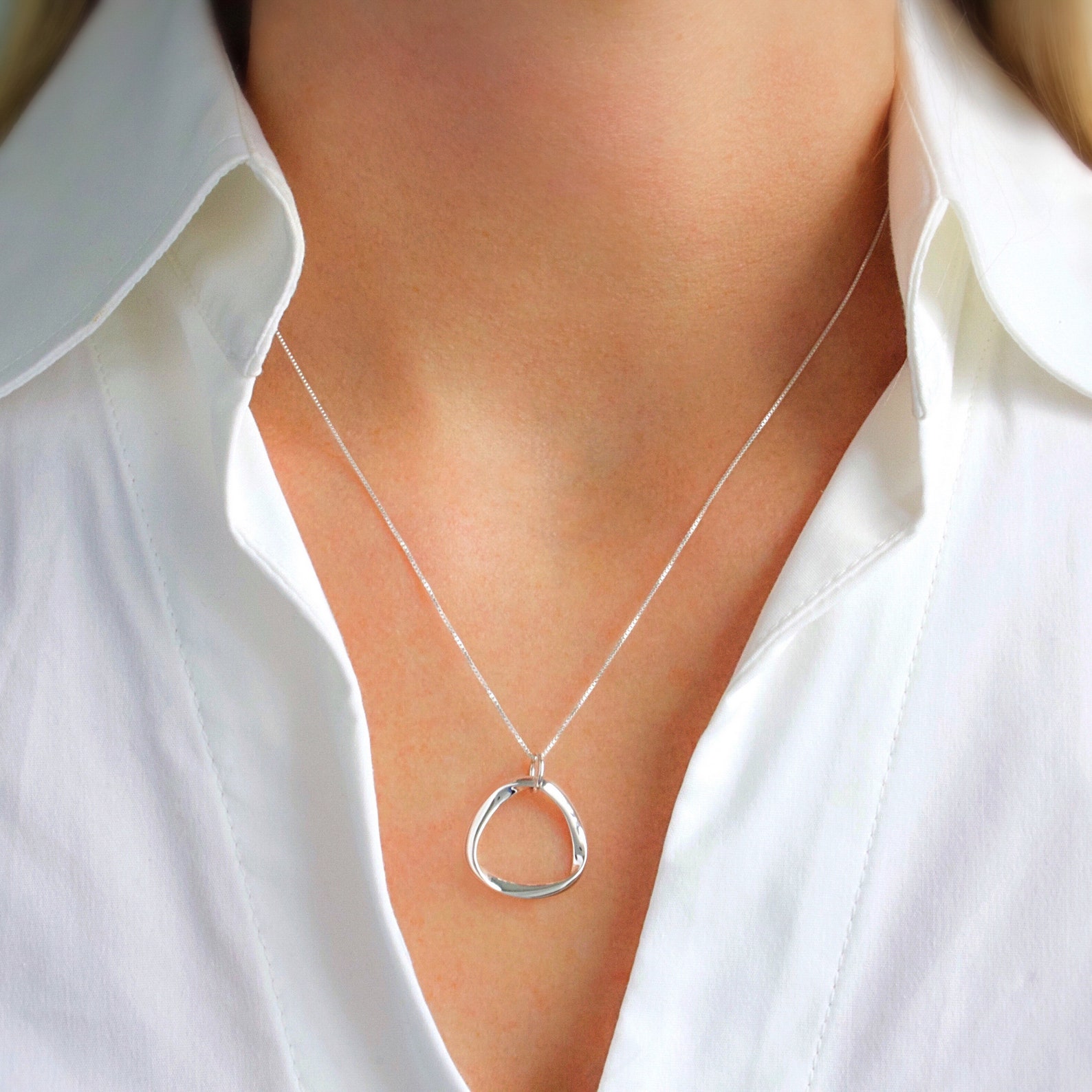 Mobius Circle Sterling Silver Necklace Infinity Loop Pendant | Etsy