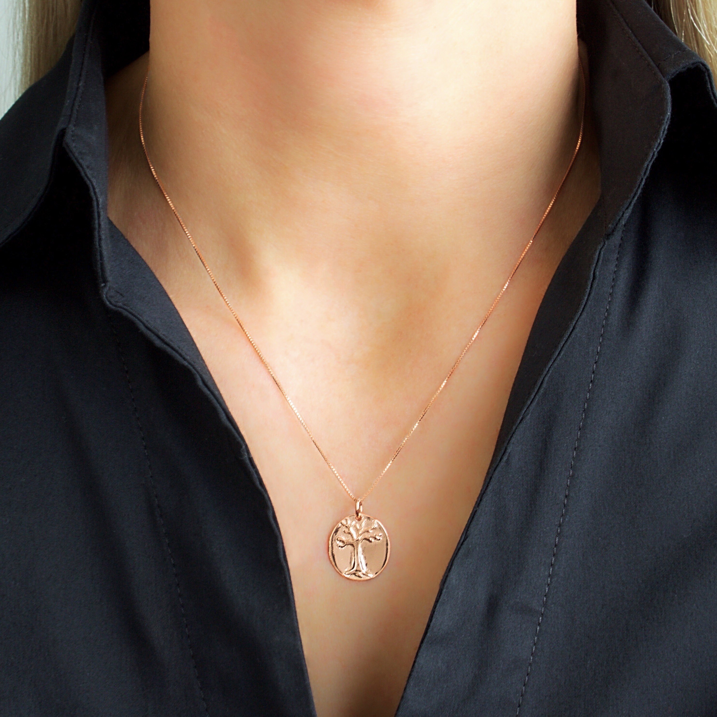 Tree of Life Rose Gold Pendant Necklace, Tree Necklace, FREE SHIPPING ...