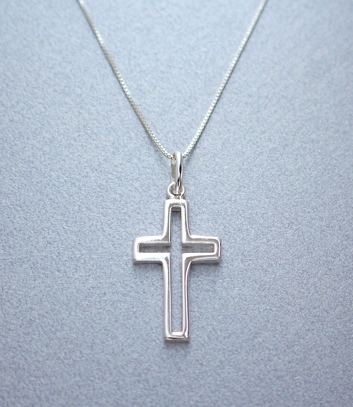 Sterling Silver Open Cross Pendant Necklace FREE SHIPPING - Etsy