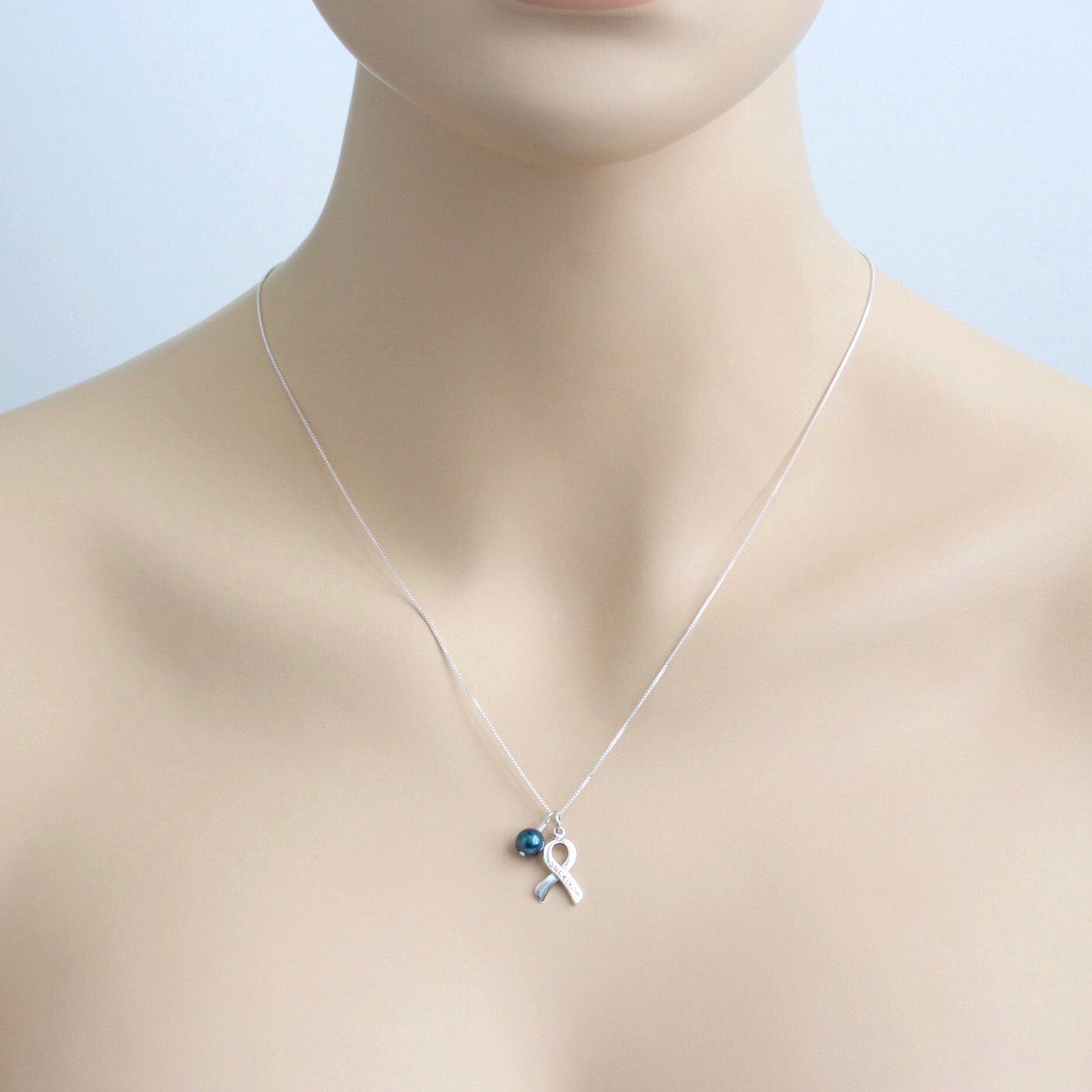 Ovarian Cancer Sterling Silver Awareness Necklace Cervical | Etsy