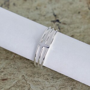 Sterling Silver Cross Ring, Multi Band Cross Ring, Women's Cross Finger Ring, High Polished Ring ...