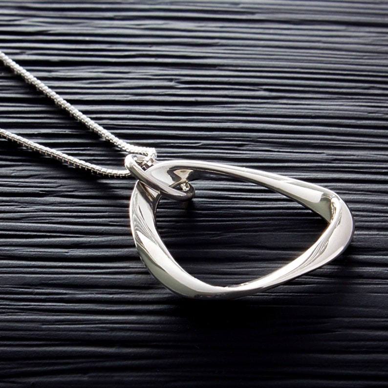 Mobius Circle Sterling Silver Necklace Infinity Loop Pendant | Etsy
