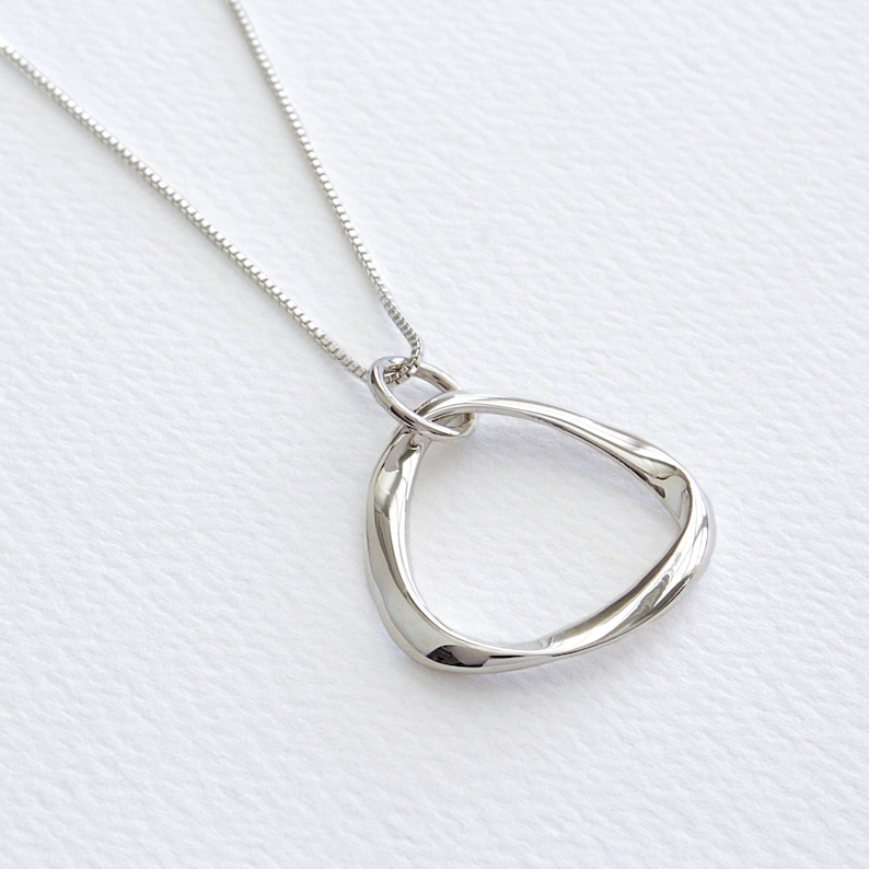 Mobius Circle Sterling Silver Necklace, Infinity Loop Pendant Jewelry ...