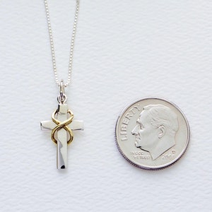 Sterling Silver Infinity Cross Necklace, Christian Faith Cross Jewelry ...
