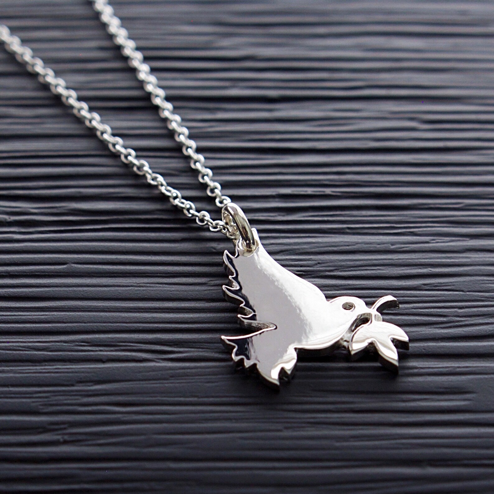 Dove Sterling Silver Necklace Dove Charm Peace Necklace | Etsy