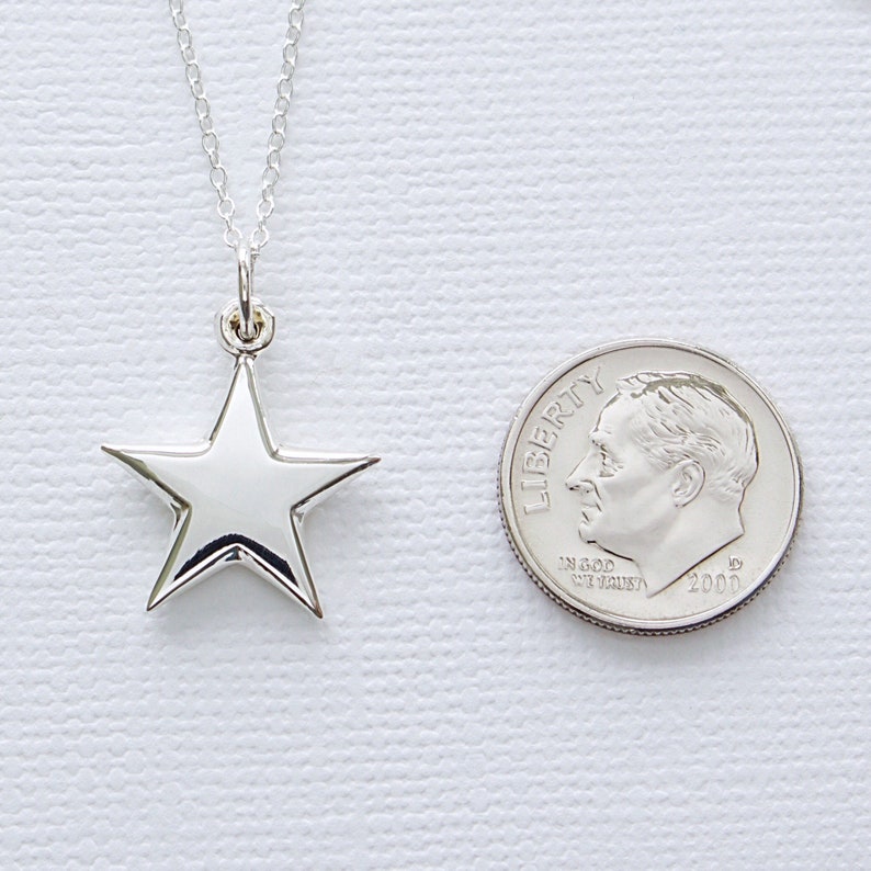 Sterling Silver Star Necklace Celestial Jewelry High - Etsy