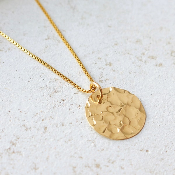 Gold Disc Pendant - Etsy