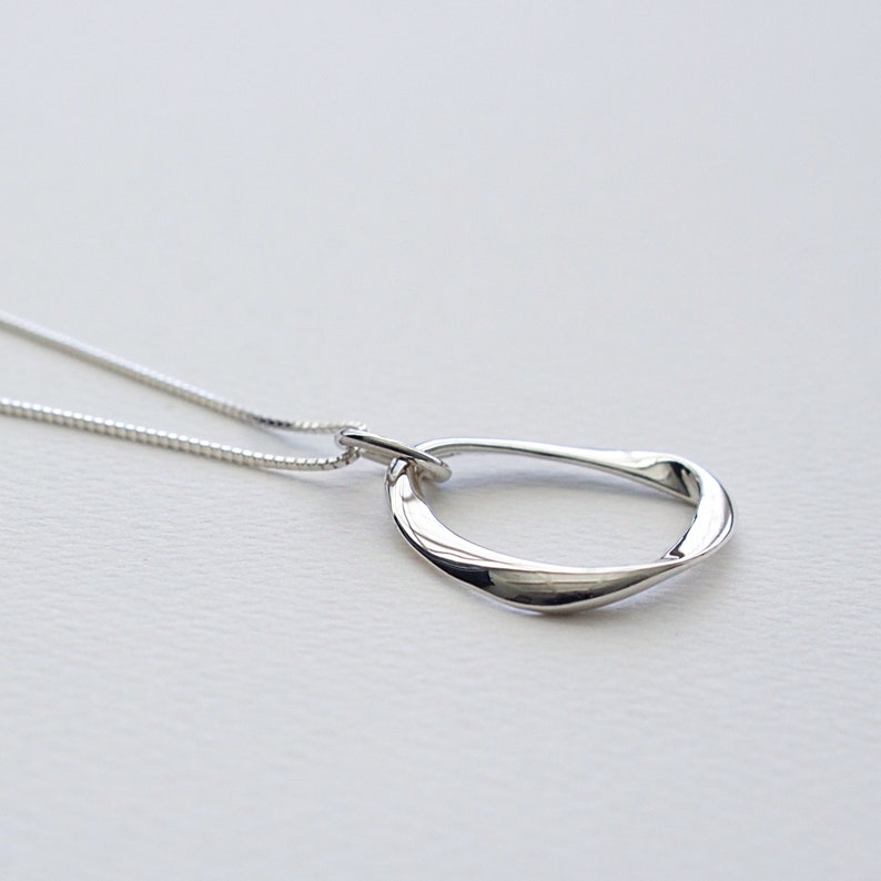 Mobius Circle Sterling Silver Necklace Infinity Loop Pendant | Etsy