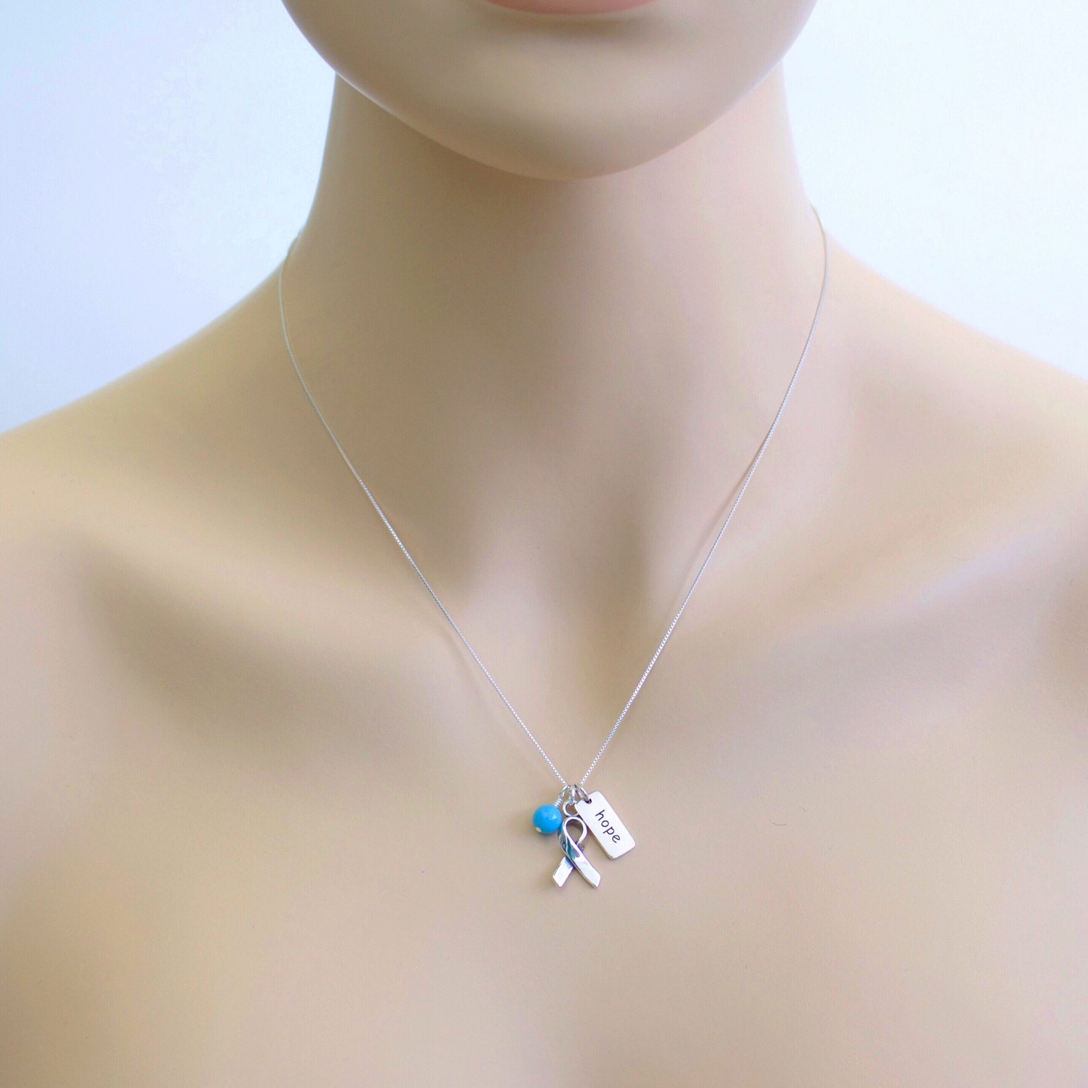 Prostate Cancer Sterling Silver Awareness Necklace Thyroid - Etsy