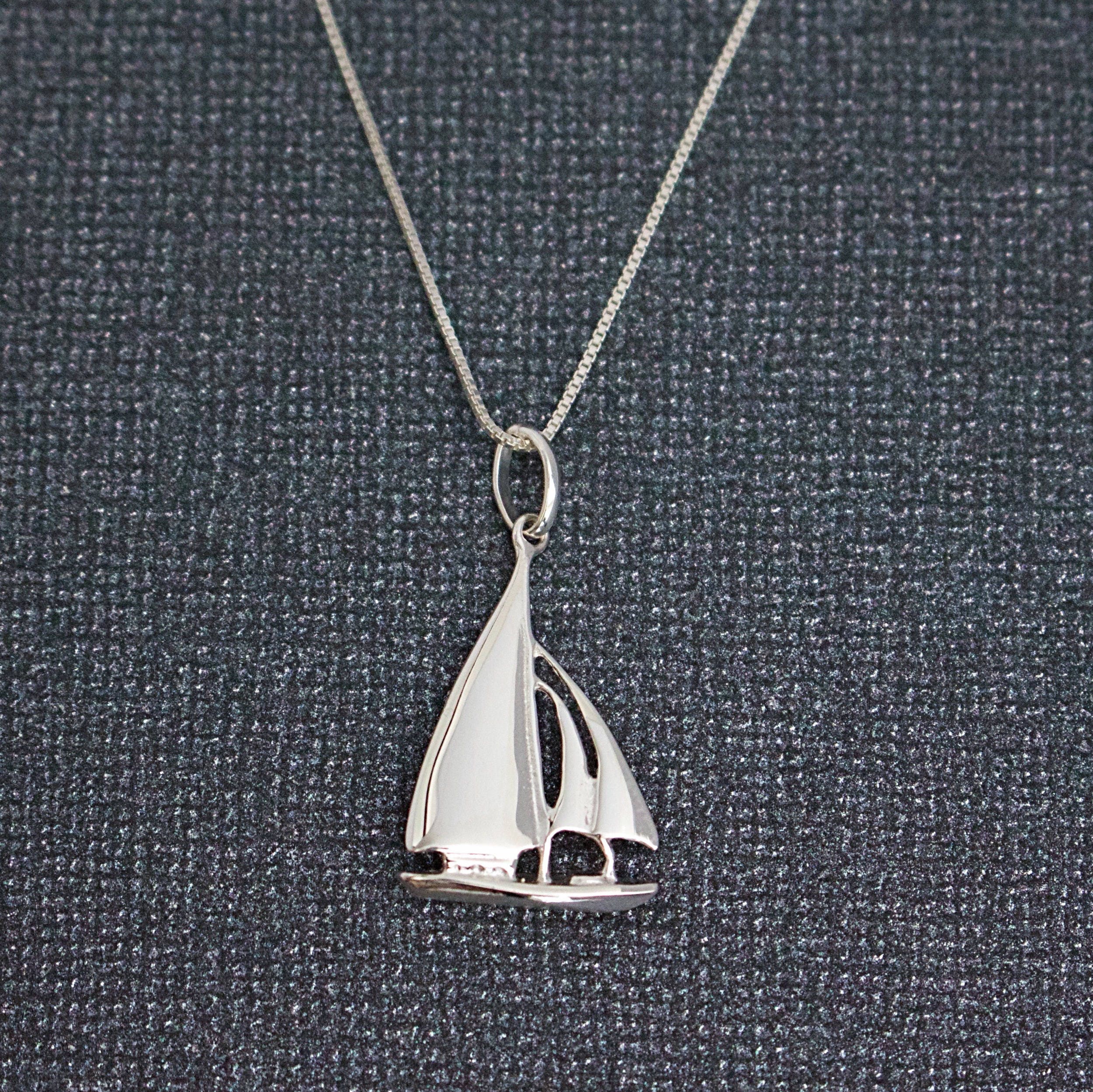 Sailboat Nautical Sterling Silver Necklace FREE SHIPPING - Etsy