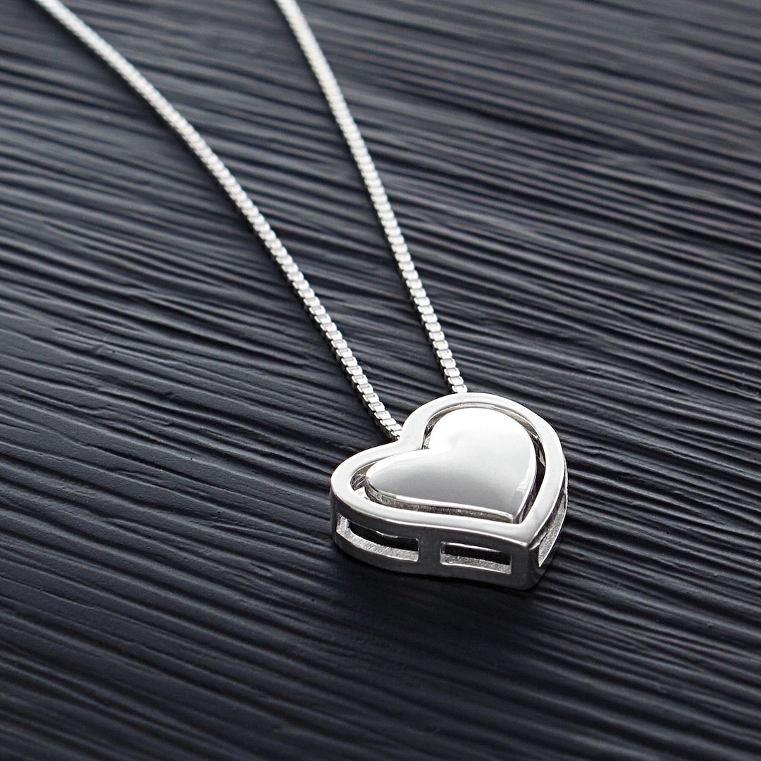 Two Hearts Pendant Necklace, Sterling Silver Double Heart Jewelry ...