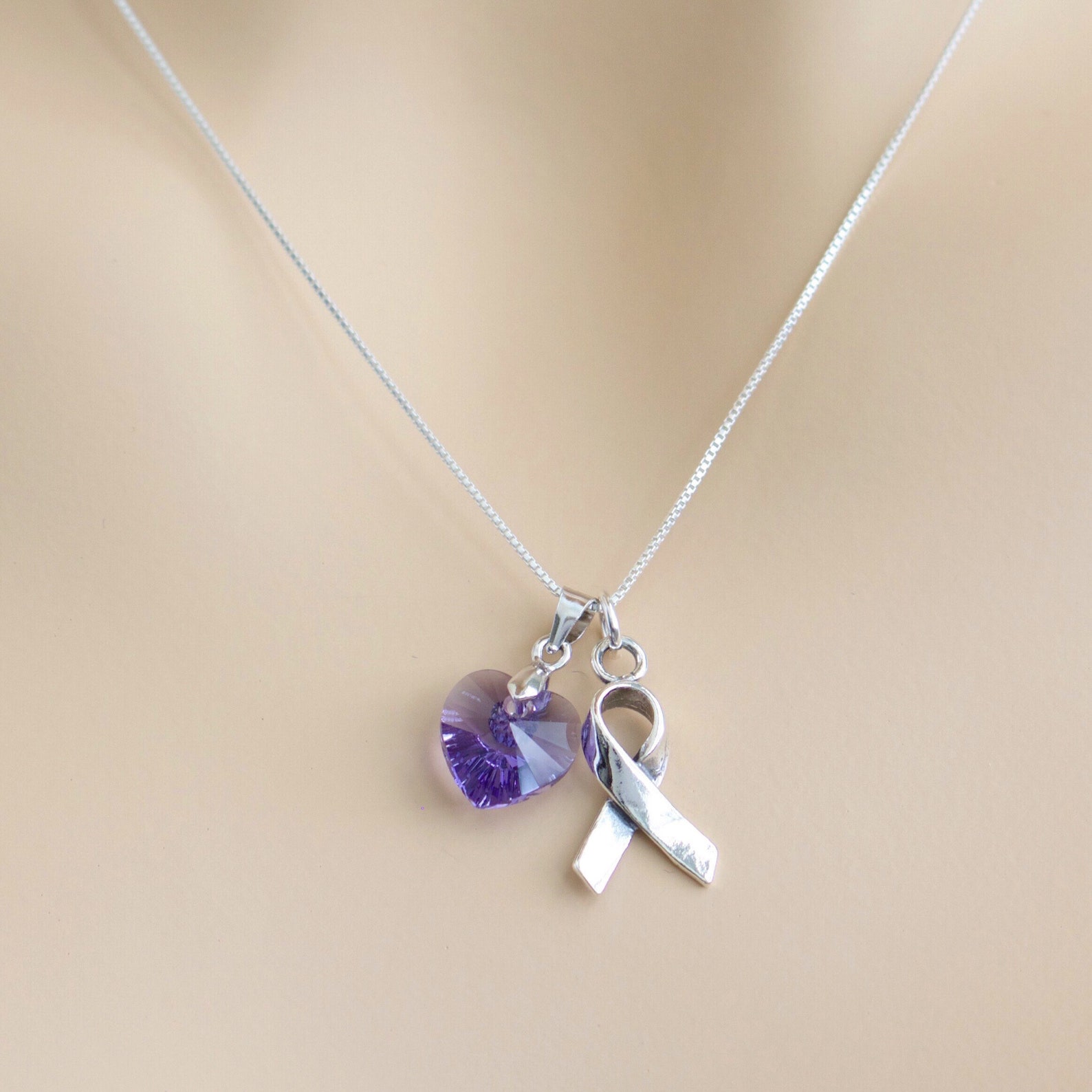 Pancreatic Cancer Sterling Silver Awareness Necklace - Etsy