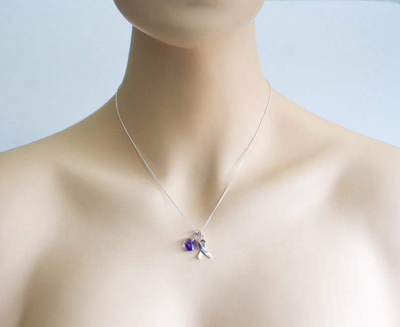 Pancreatic Cancer Sterling Silver Awareness Necklace | Etsy