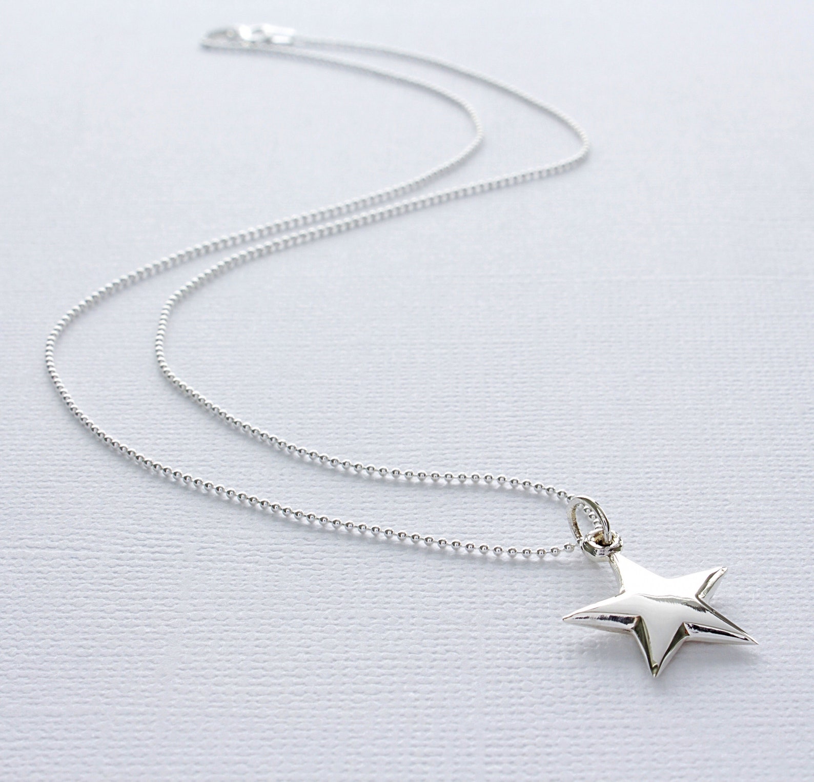 Sterling Silver Star Necklace Celestial Jewelry High - Etsy