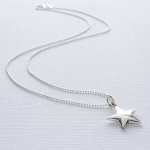 Sterling Silver Star Necklace, Celestial Jewelry, High Polished 925 ...