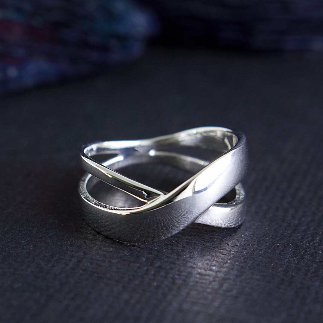 Silver Criss Cross Ring, Women's Steling Silver Ring, X Ring, Over ...