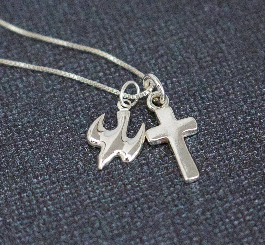 Sterling Silver Dove and Cross Necklace, Christian Baptism Gift, Holy ...