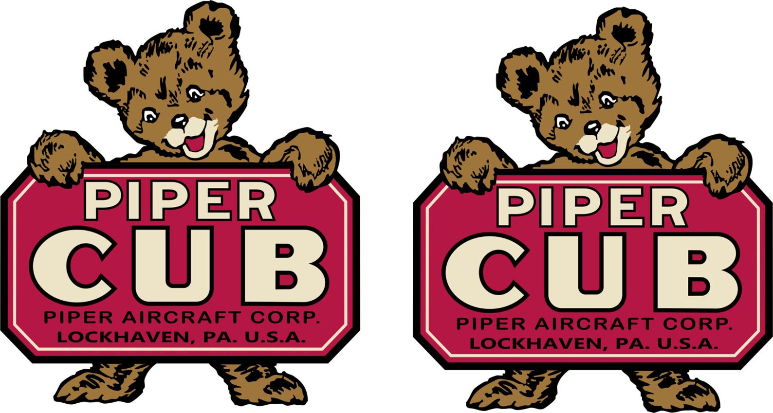 2 Vintage Piper Cub Decals FREE Shipping in USA - Etsy