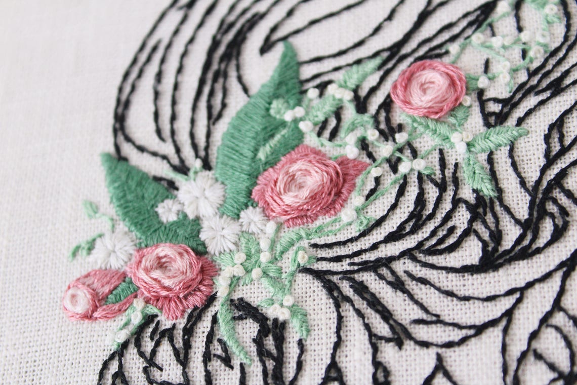 Contemporary Hand Embroidery *sweet Caroline* Pattern Digital Download ...