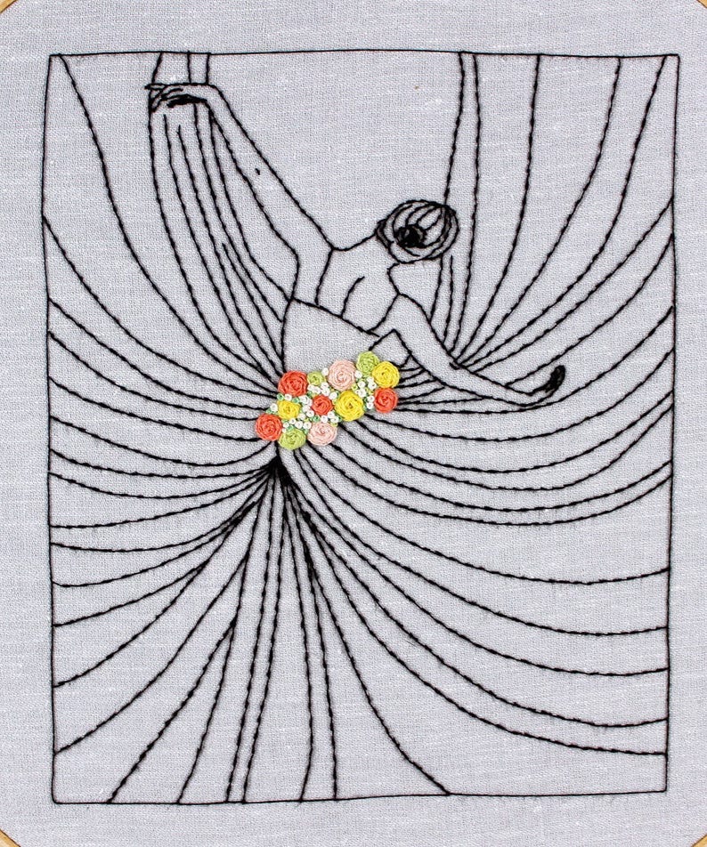 Contemporary Hand Embroidery *the Dancer* Pattern Digital Download - Etsy