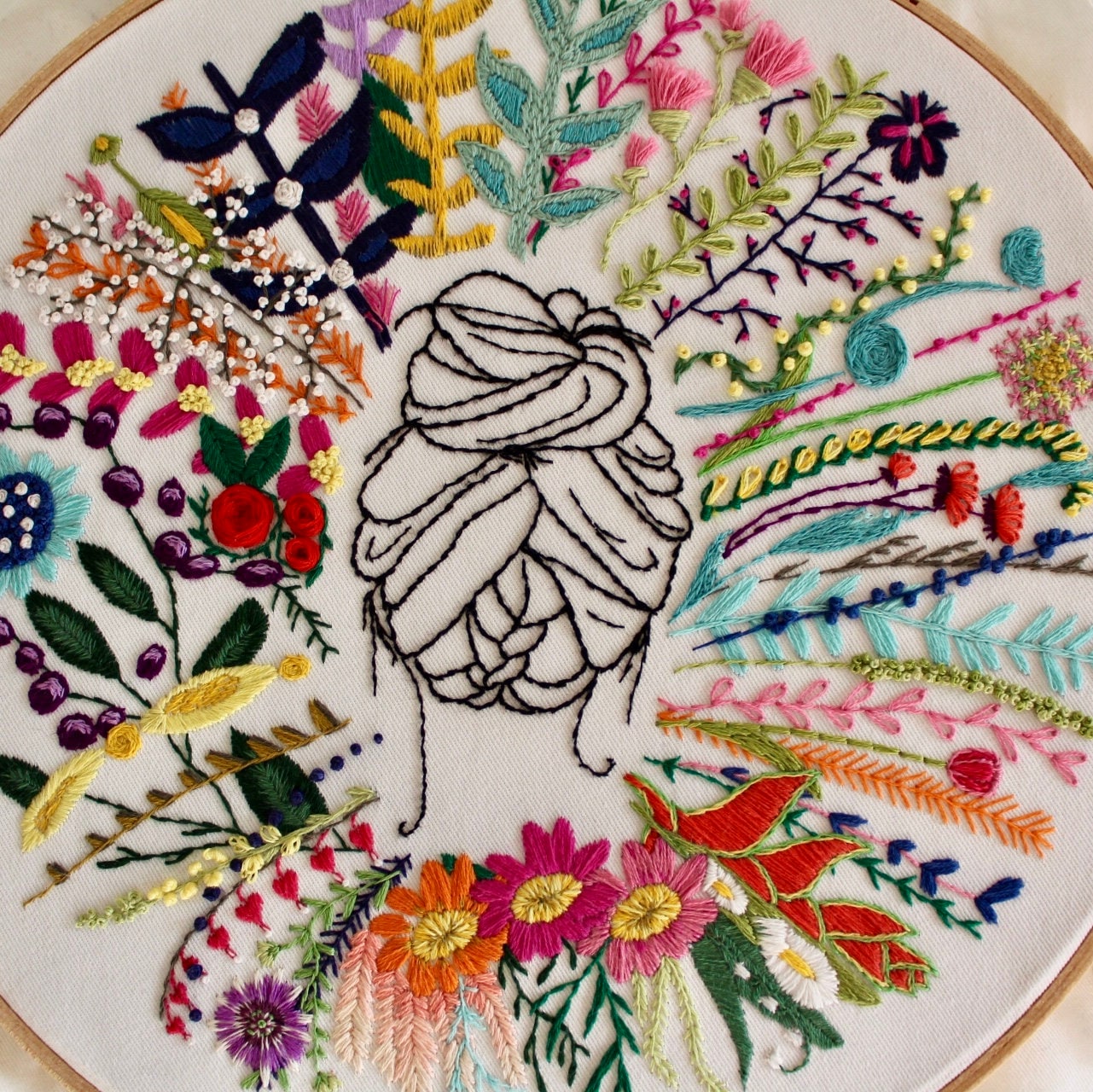 Contemporary Hand Embroidery summer Pattern Digital Download - Etsy