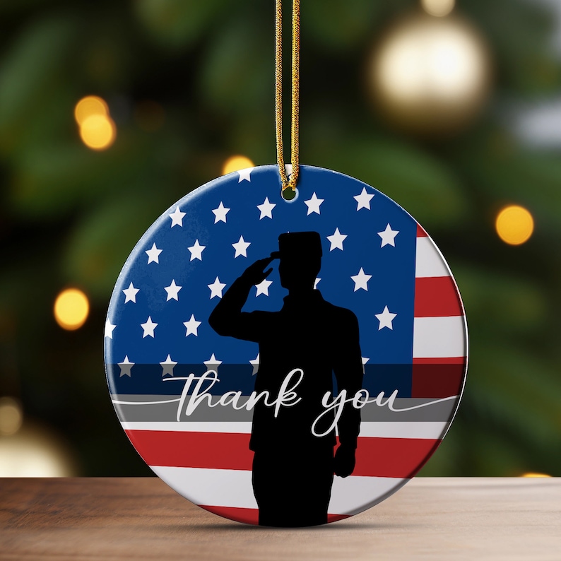 Custom Veteran Ornament - Personalized Photo Ornament - Unique ...