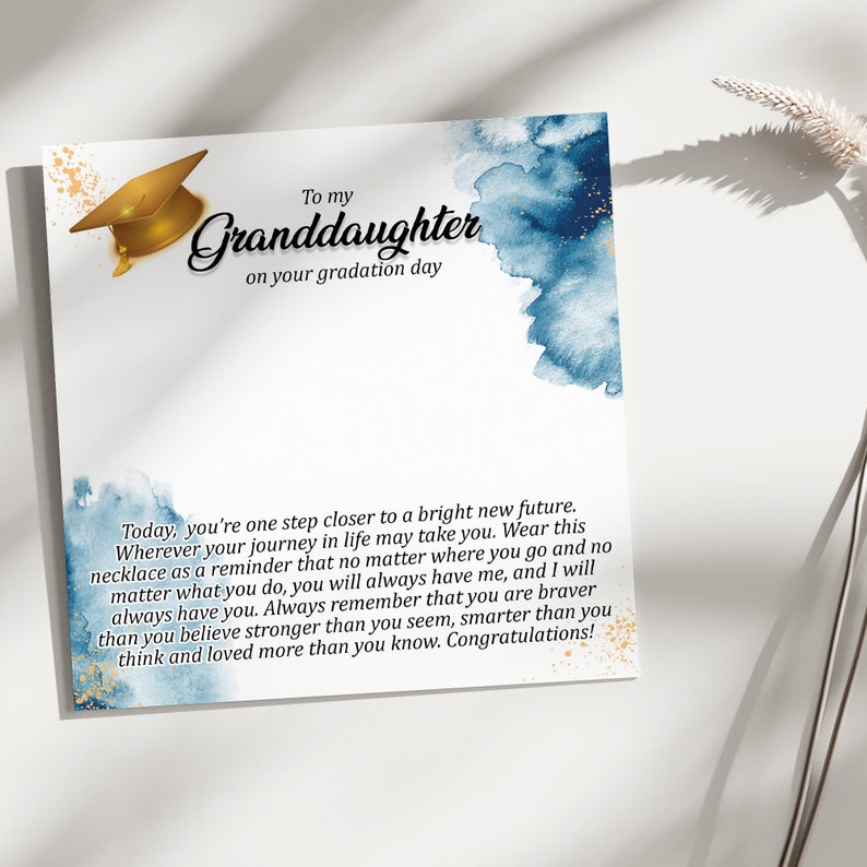 Granddaughter High School Graduation Gift; Silver Graduation Necklace ...