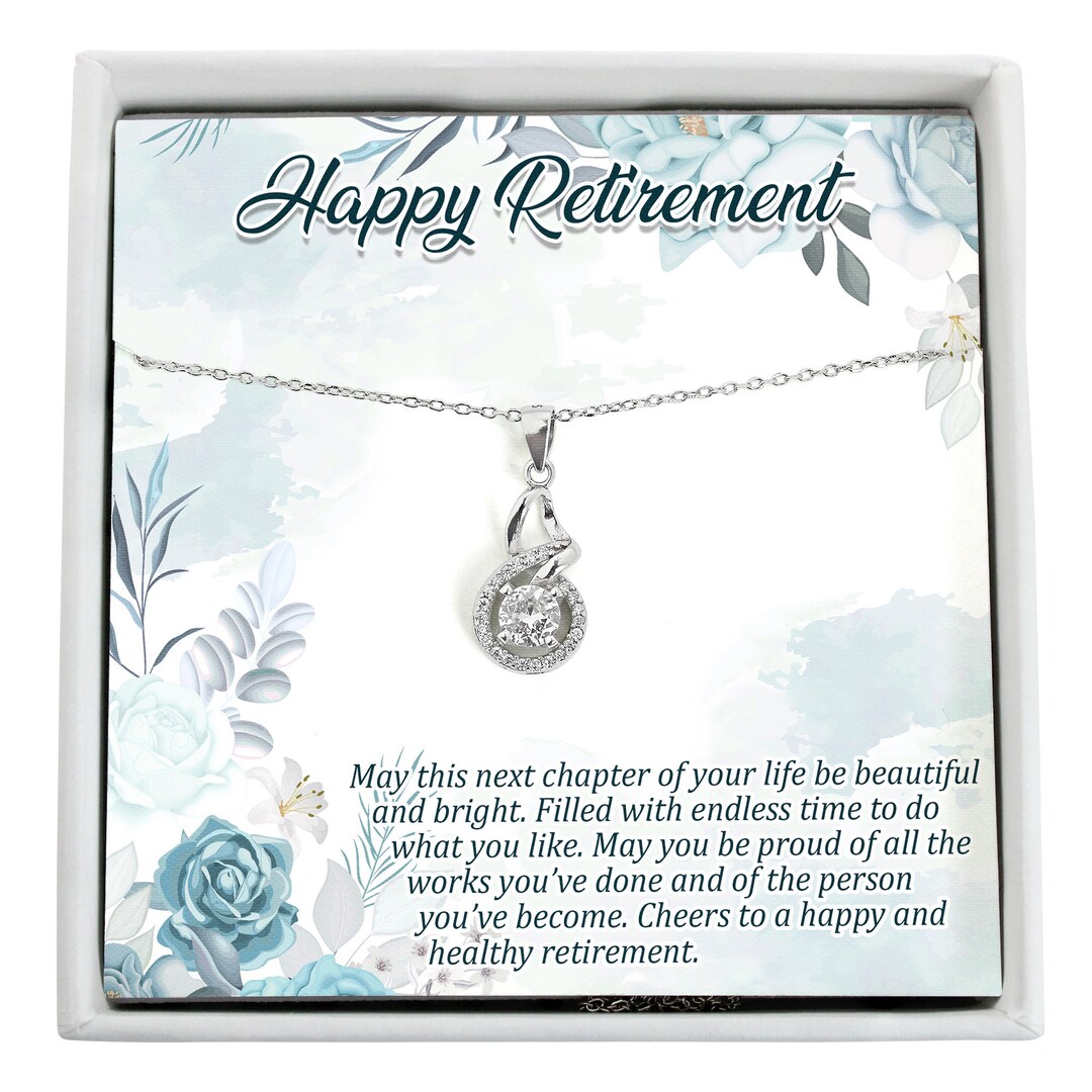 Retirement Necklace: Sterling Silver Pendant With Personalized Card - Etsy
