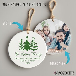 Personalized Minimalist Green Christmas Ornaments - Custom Holiday ...