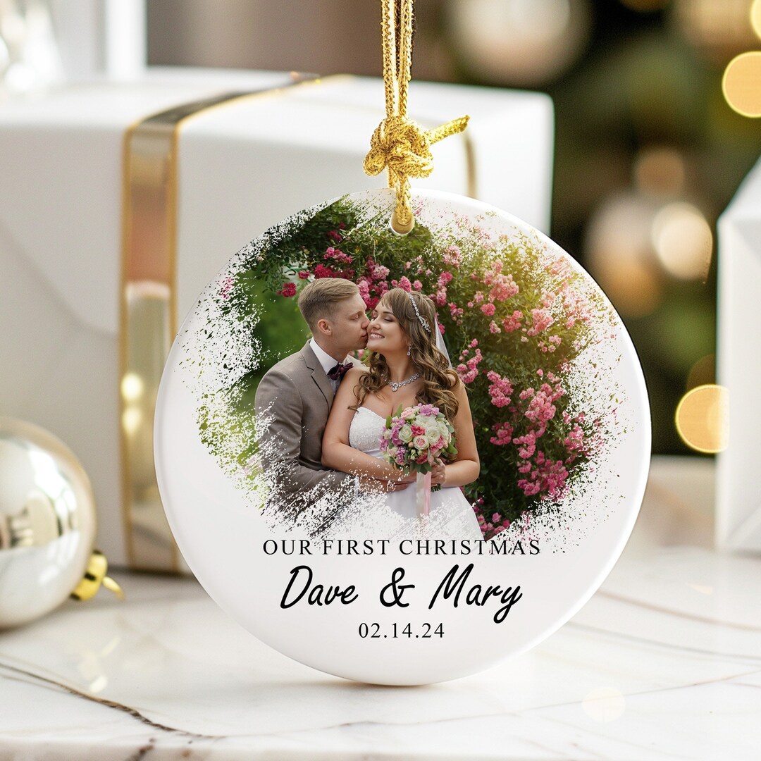 Newlywed Gift for First Christmas Married, Custom Holiday Decor ...