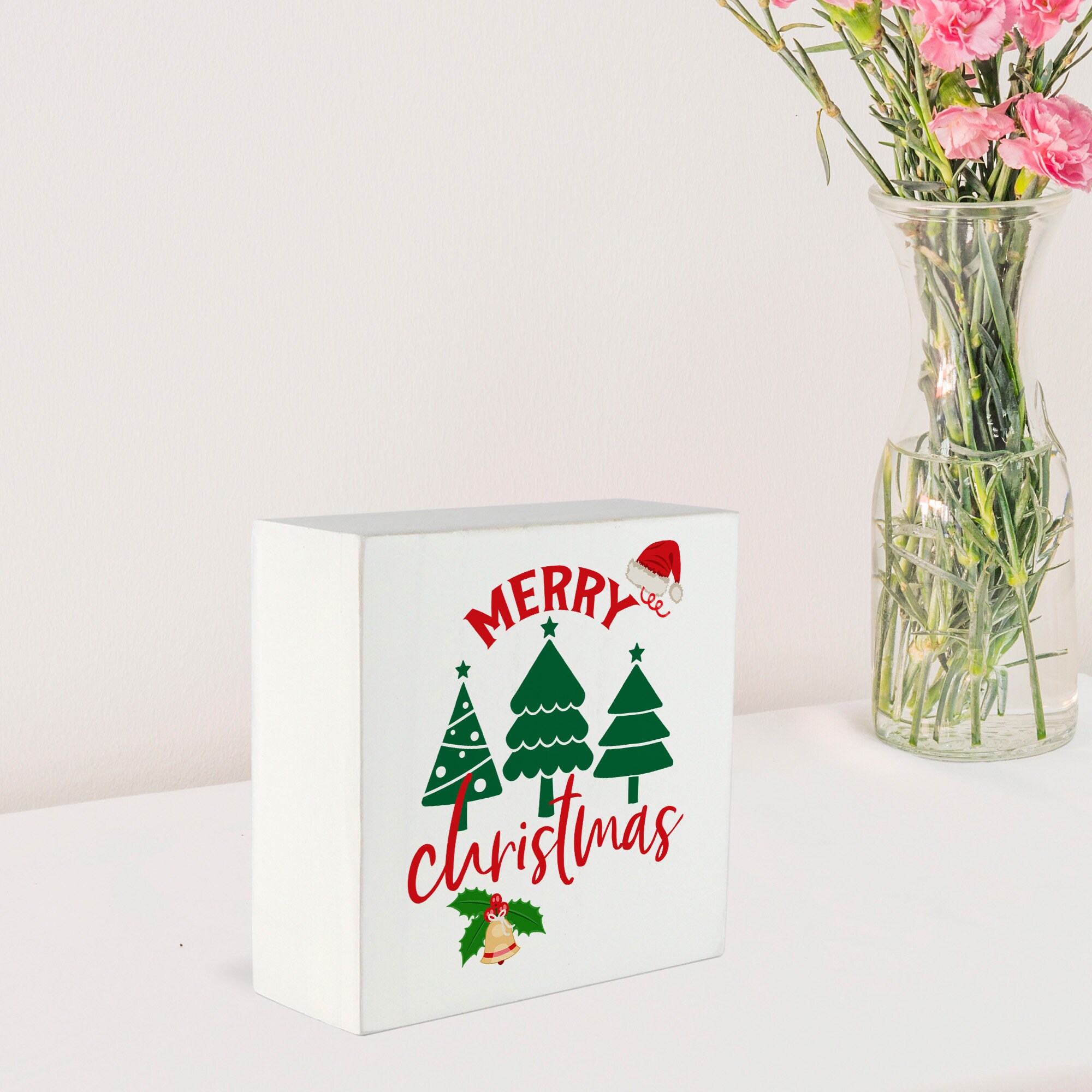Personalized Christmas Wooden Block Decoration (holiday Shelf Accent ...