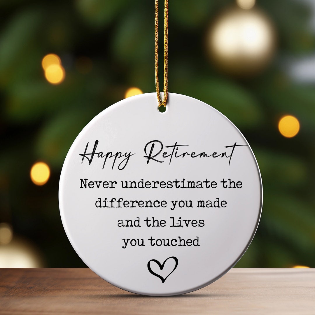 Personalized Retirement Ornament - Custom Message Christmas Decor - Etsy