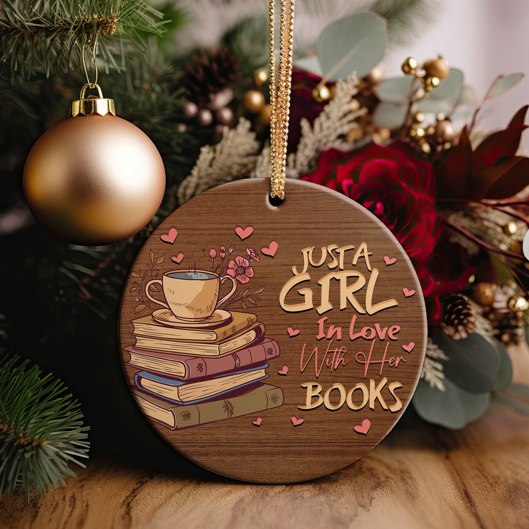 Personalized Book Lover Christmas Ornament; Custom Holiday Decor Gift for Avid Readers - High ...