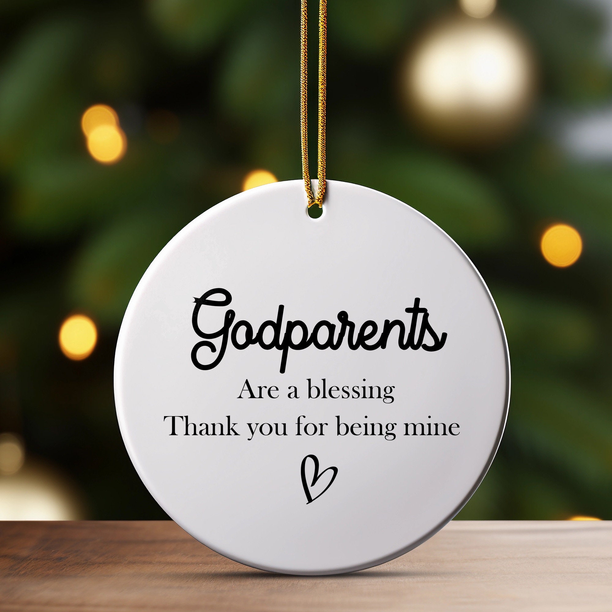 Godparent Ornament: Custom Holiday Keepsake (photo and Text) - Etsy