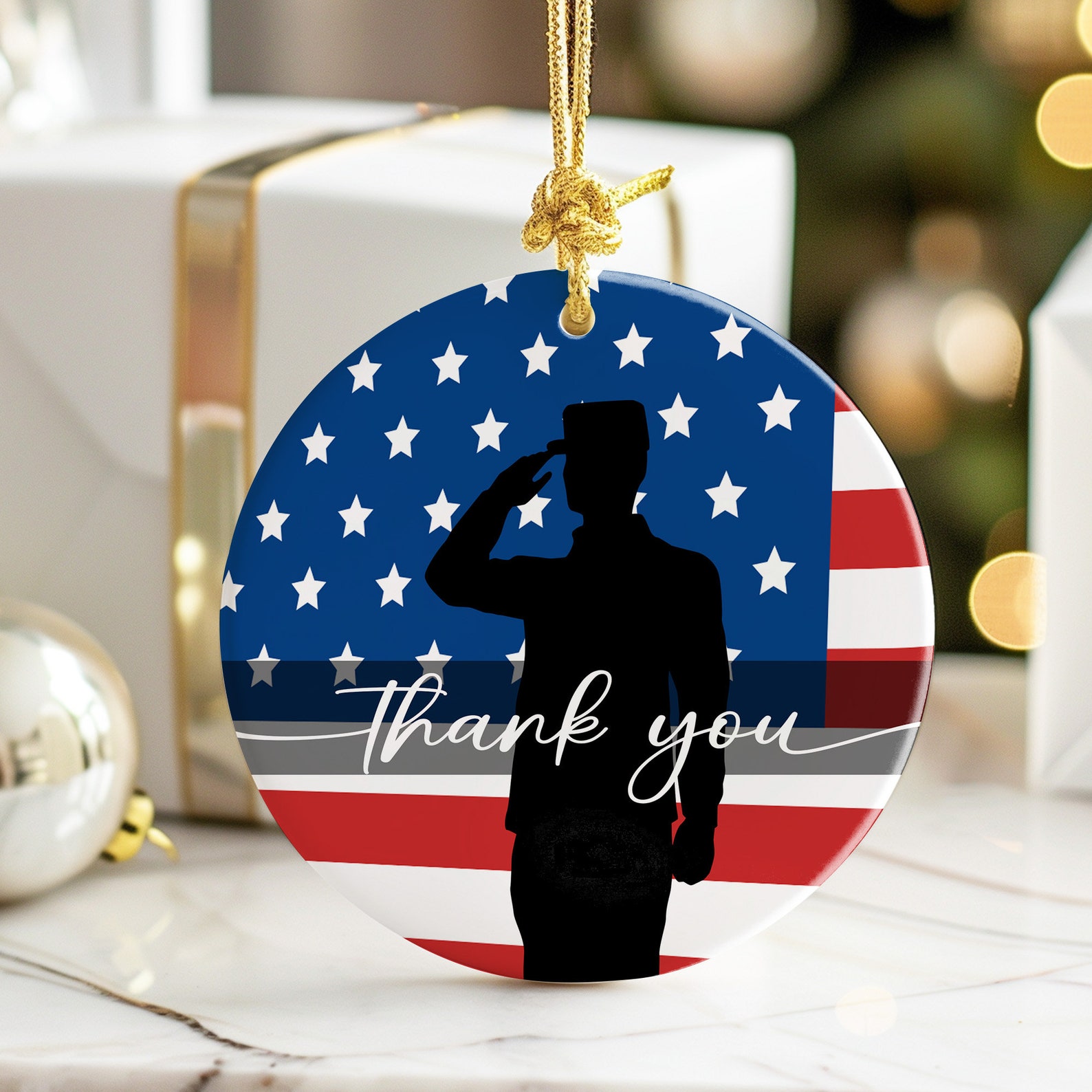Custom Veteran Ornament - Personalized Photo Ornament - Unique ...