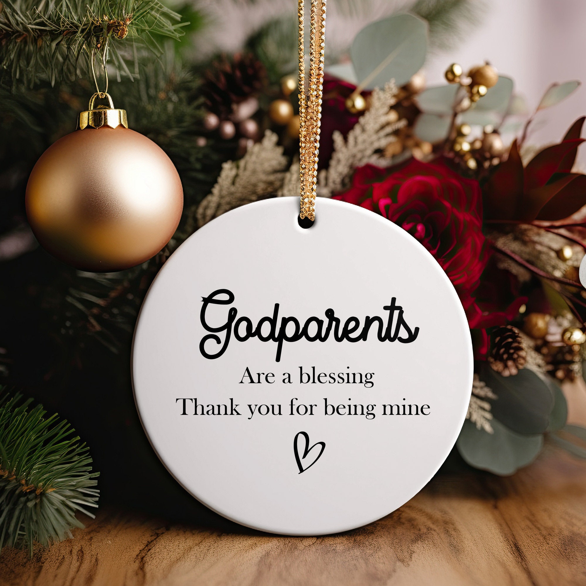 Godparent Ornament: Custom Holiday Keepsake (photo and Text) - Etsy