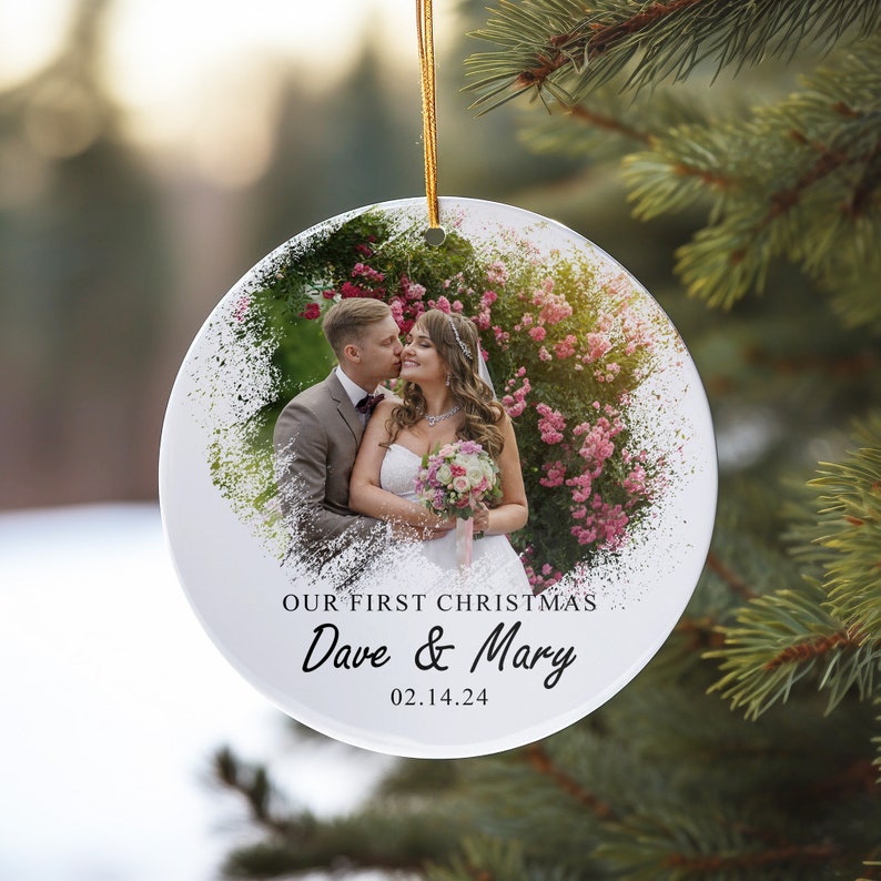 Newlywed Gift for First Christmas Married, Custom Holiday Decor ...