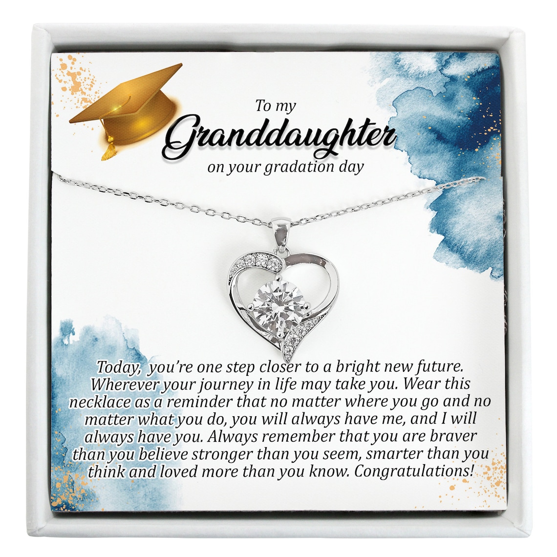 Granddaughter High School Graduation Gift Silver Graduation Necklace ...
