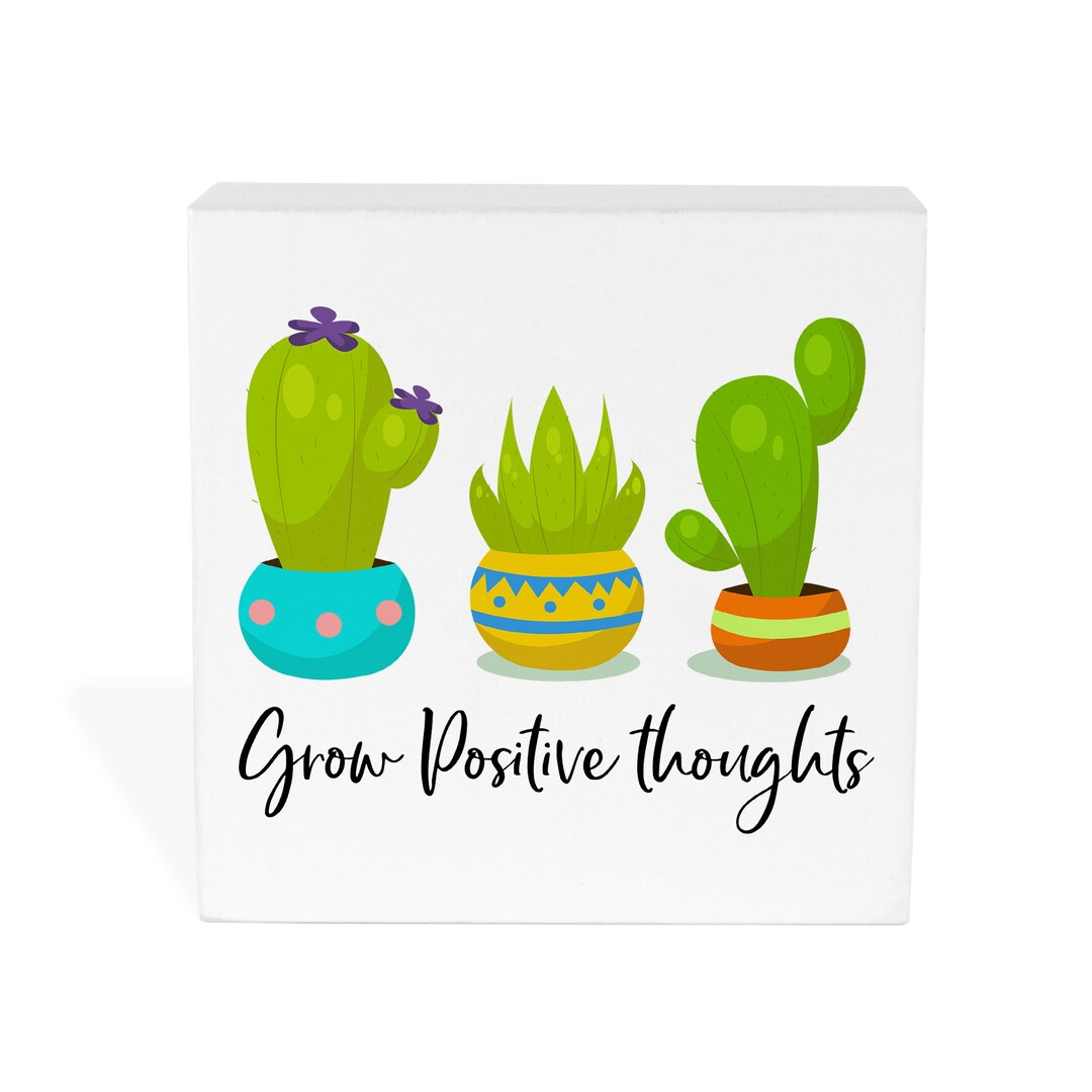 Personalized Pine Wood Decorative Blocks - Positivity & Motivational ...