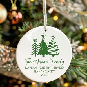 Personalized Minimalist Green Christmas Ornaments - Custom Holiday ...